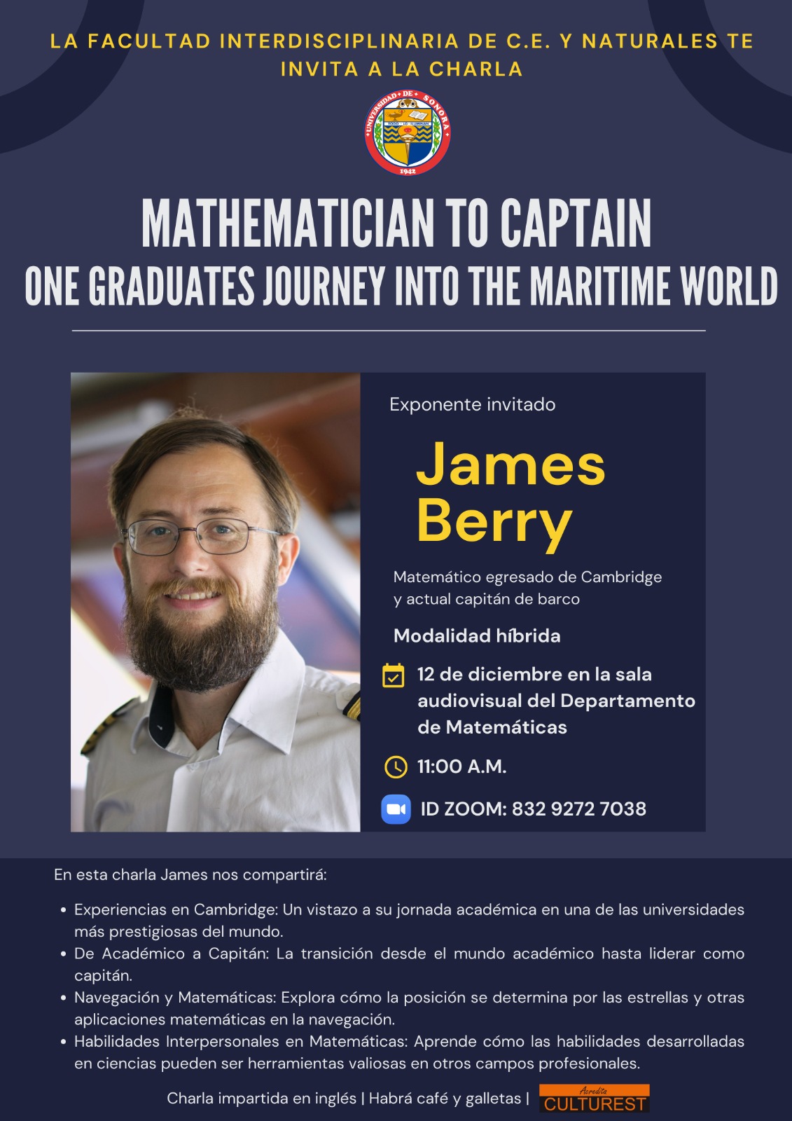 Charla: Mathematician to Captain – Departamento de Matemáticas